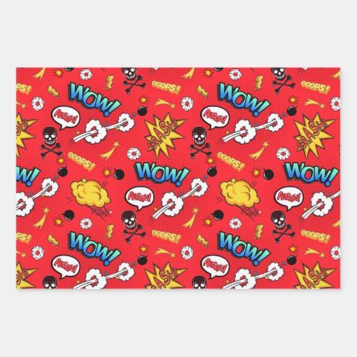 Comic Bubbles Wrapping Paper Sheets | Zazzle