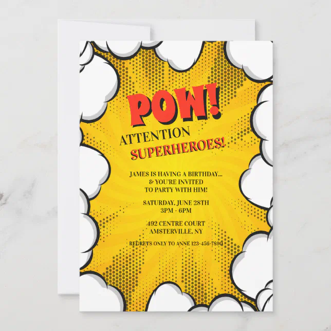 Comic Clouds Invitation | Zazzle
