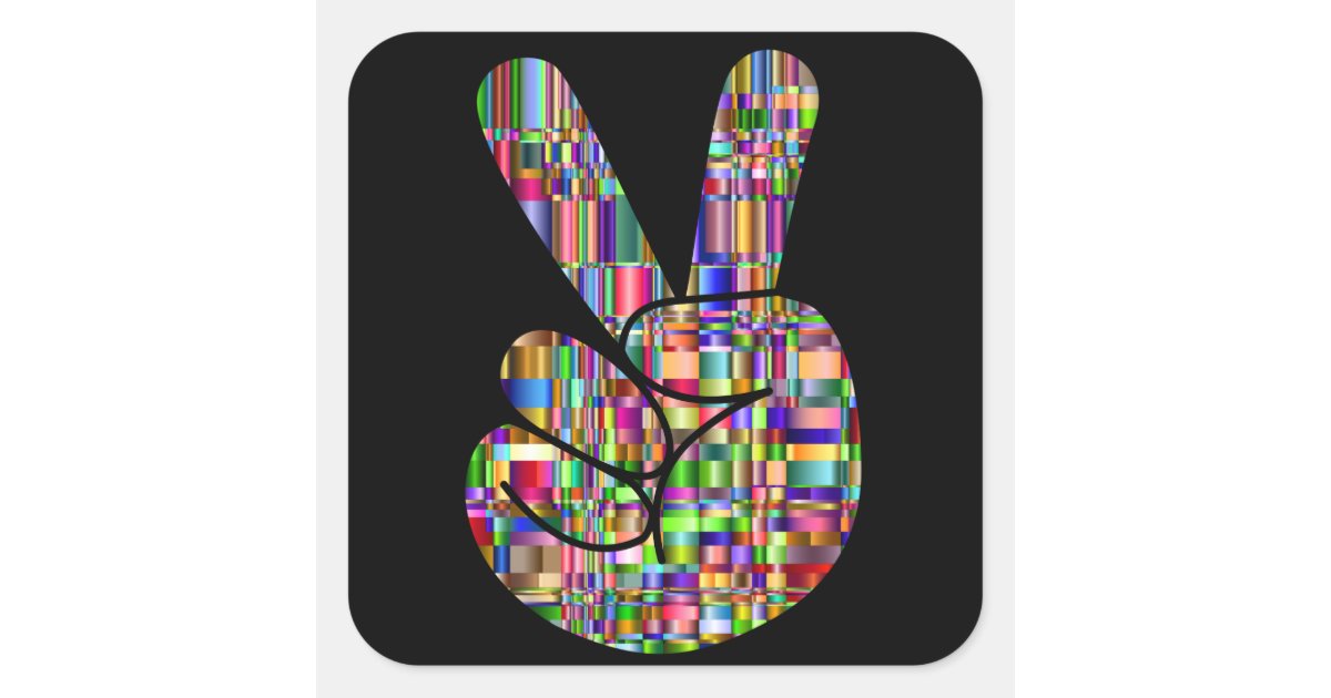 Comic Hand Peace Sign Sticker | Zazzle