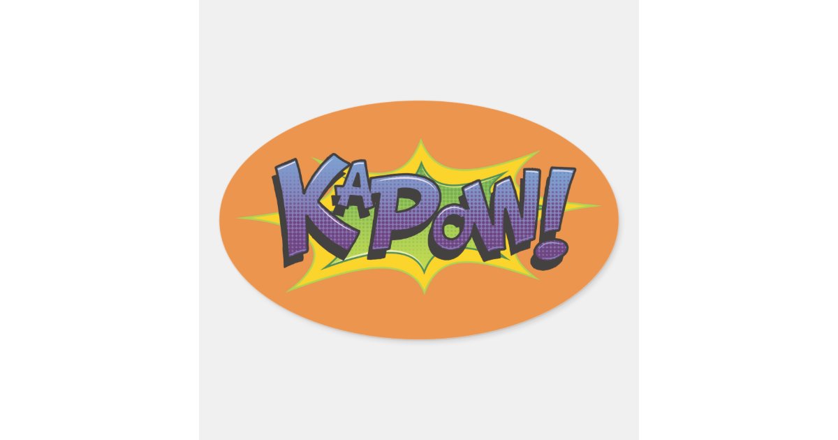 Comic KaPow! Oval Sticker | Zazzle
