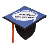 Comic Speech Bubble Blue Graduation Cap Topper | Zazzle