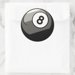 Comic Style 8 Ball Classic Round Sticker | Zazzle