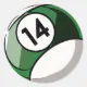 Comic Style Number 14 Billiards Ball Classic Round Sticker | Zazzle