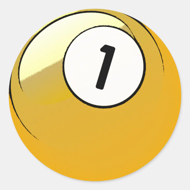 Comic Style Number 1 Billiards Ball Classic Round Sticker | Zazzle