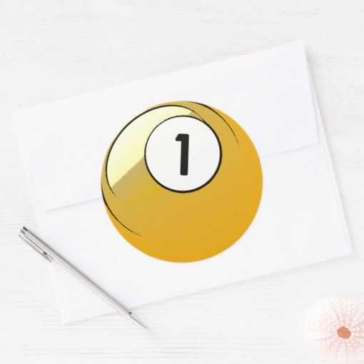 Comic Style Number 1 Billiards Ball Classic Round Sticker | Zazzle