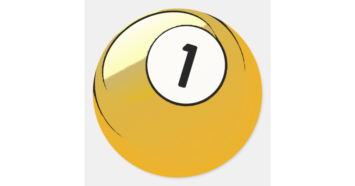 Comic Style Number 1 Billiards Ball Classic Round Sticker | Zazzle