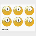 Comic Style Number 1 Billiards Ball Classic Round Sticker | Zazzle