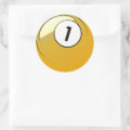 Comic Style Number 1 Billiards Ball Classic Round Sticker | Zazzle