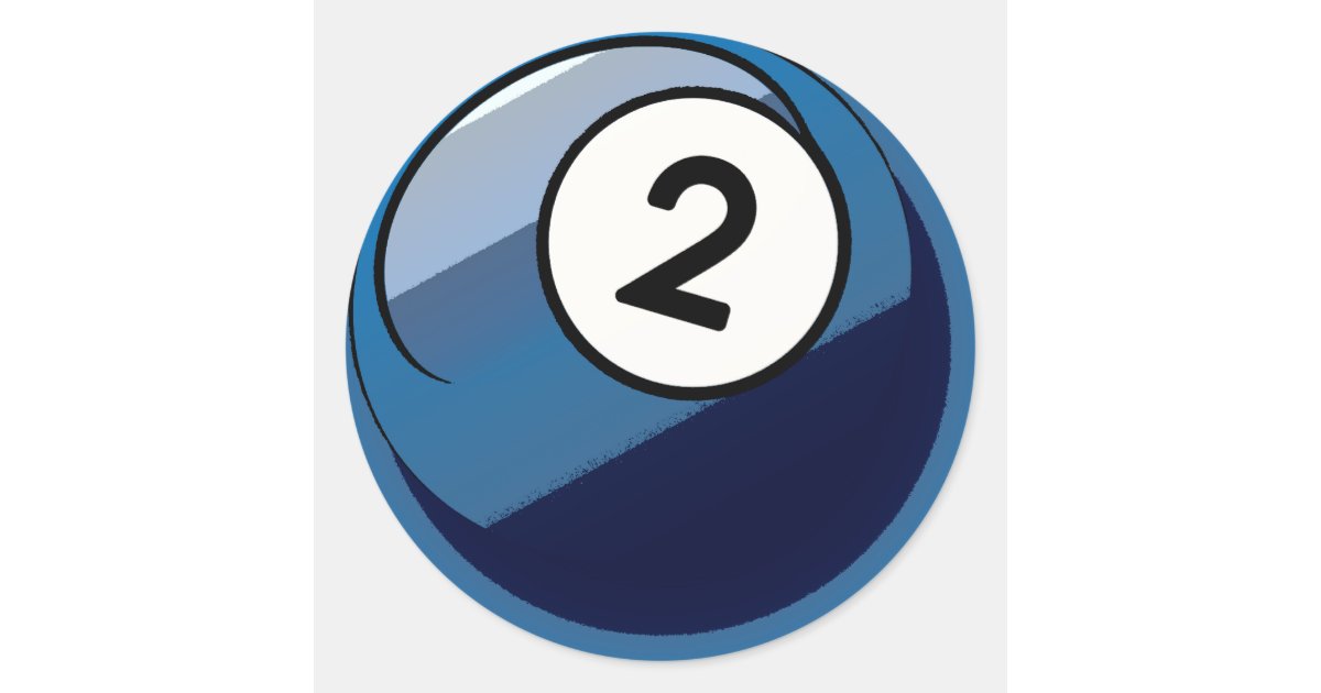 Comic Style Number 2 Billiards Ball Classic Round Sticker | Zazzle