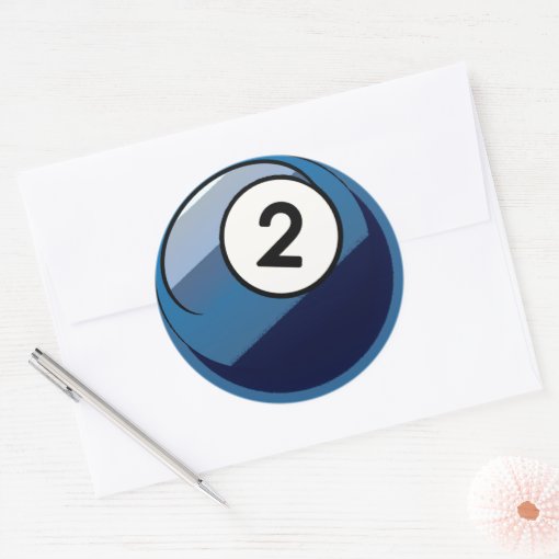 Comic Style Number 2 Billiards Ball Classic Round Sticker | Zazzle