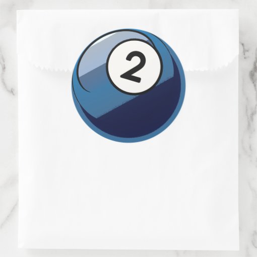 Comic Style Number 2 Billiards Ball Classic Round Sticker | Zazzle