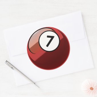 Comic Style Number 7 Billiards Ball Classic Round Sticker | Zazzle