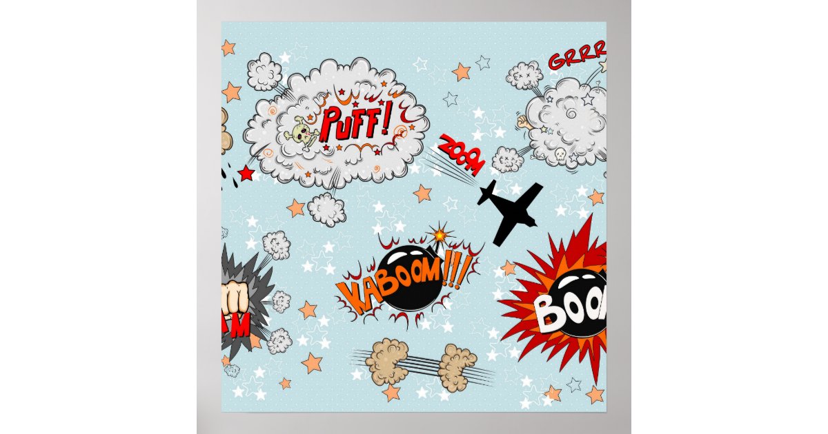 Comic Style Super Hero Design Poster | Zazzle