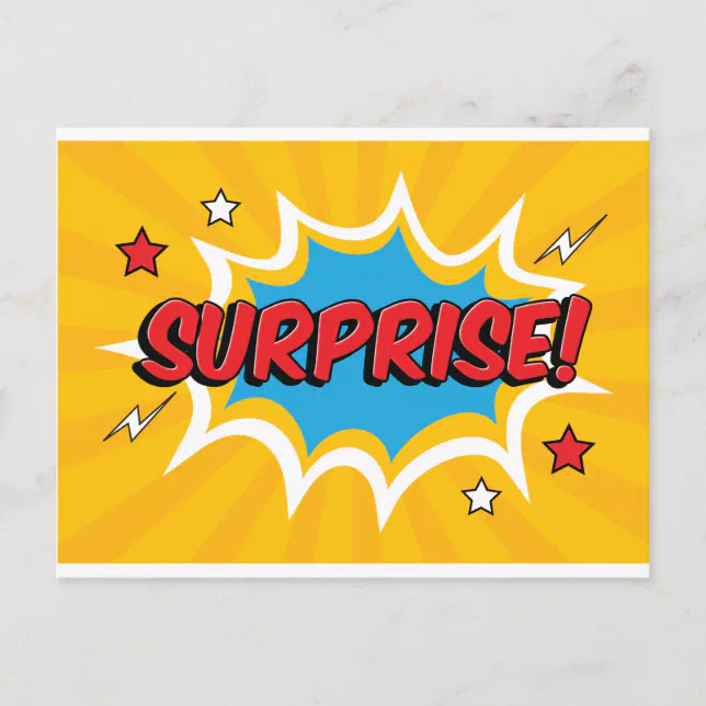 Comic Surprise Bubble Postcard | Zazzle