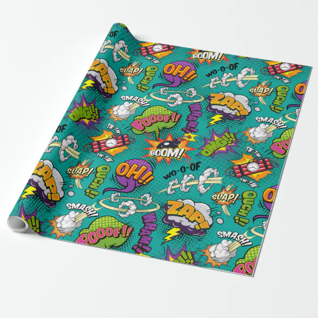 Comic Themed Wrapping Paper | Zazzle