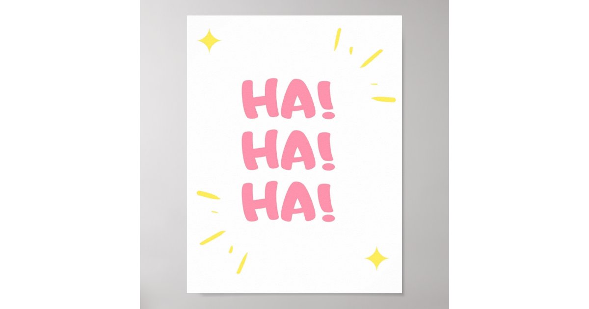 Comic Word Art HAHAHA Poster | Zazzle