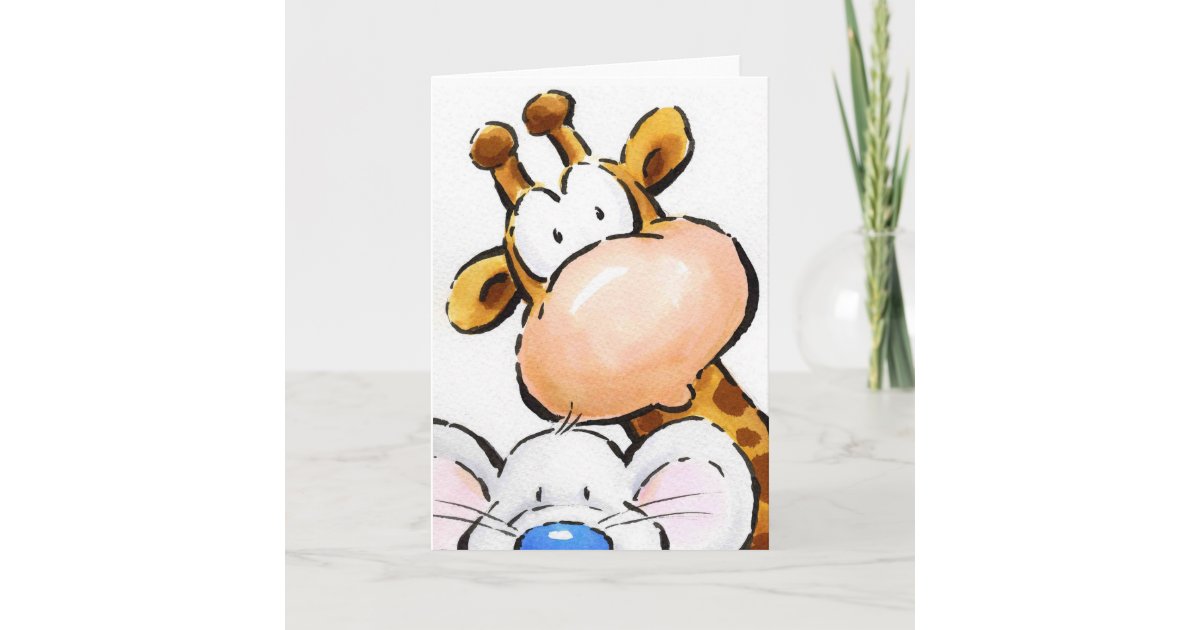 Comical animals saying HELLO! Card | Zazzle