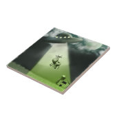 Comical UFO Cow Abduction tile | Zazzle