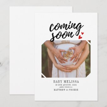 Coming Soon Baby Girl Pregnancy Announcement | Zazzle