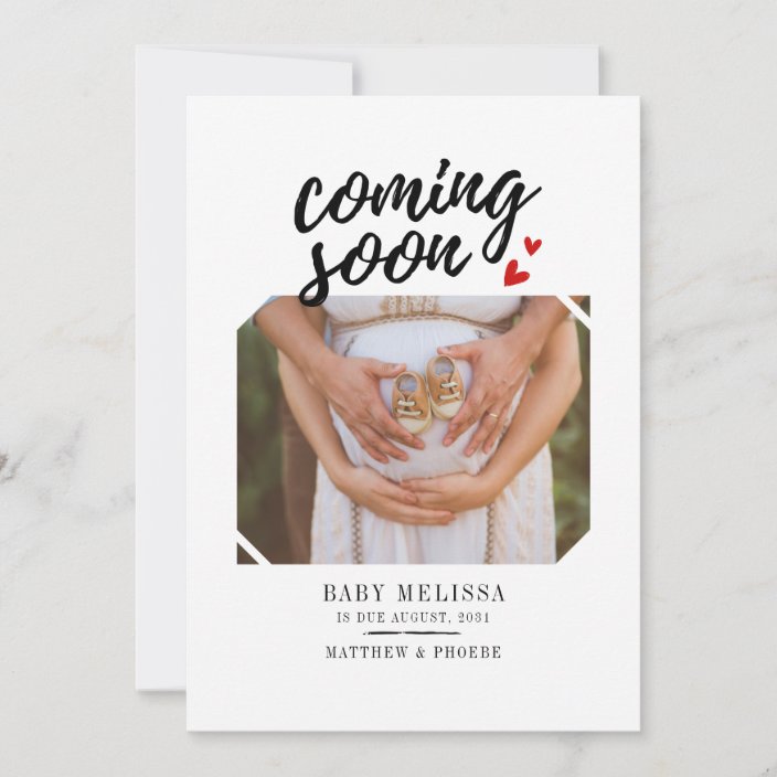Coming Soon Baby Girl Pregnancy Announcement | Zazzle.com