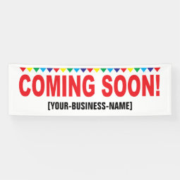 Coming Soon Colorful Flags Sign | Zazzle
