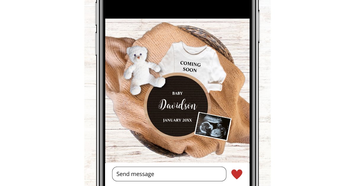 Coming Soon Cute Photo Pregnancy Announcement | Zazzle