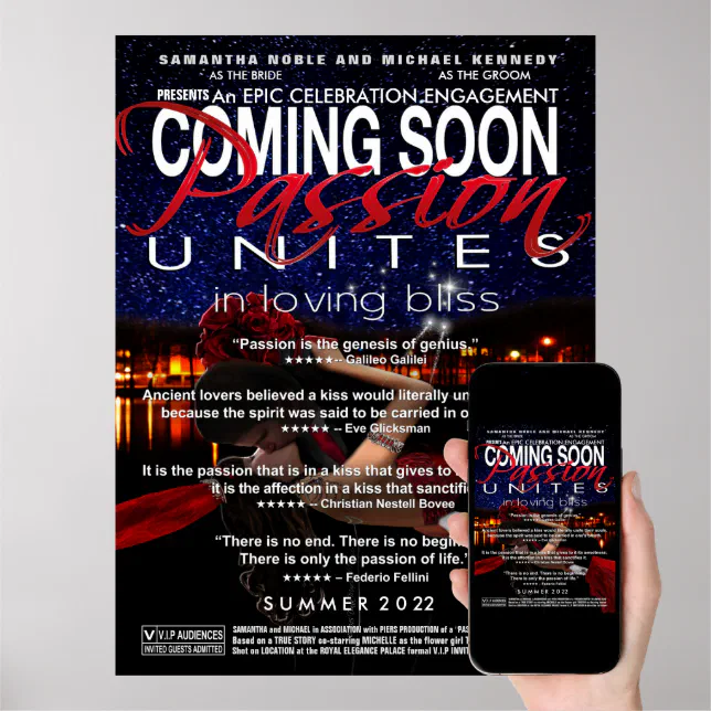 Coming Soon Engagement Display Poster | Zazzle