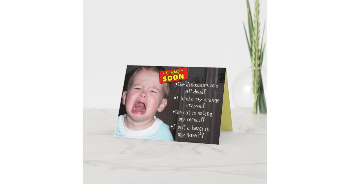 Coming Soon! Humorous Baby Shower Card | Zazzle