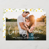 Coming Soon Modern Calligraphy Photo Pregnancy | Zazzle