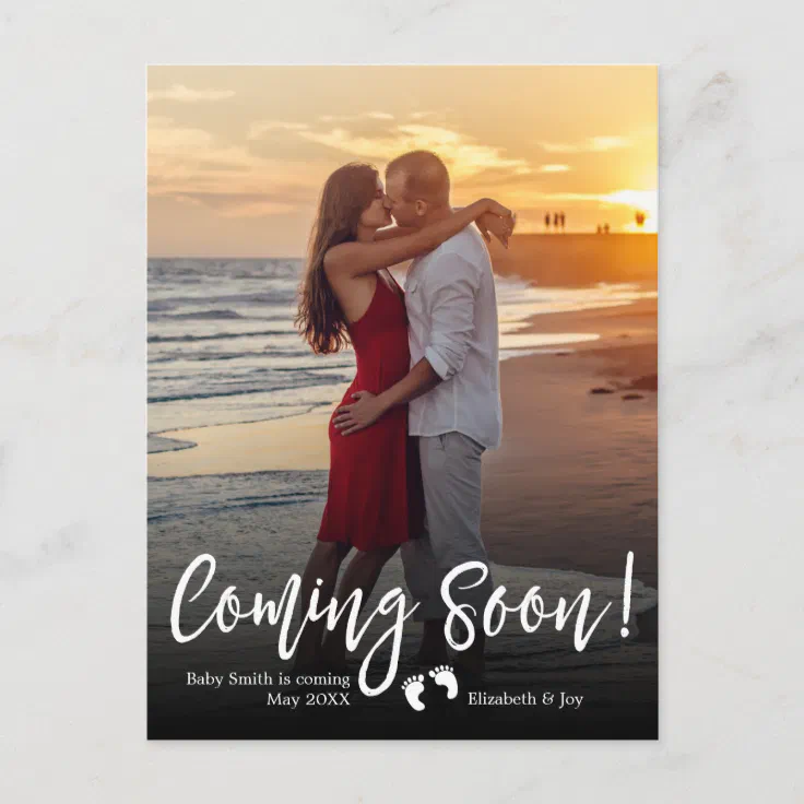 Coming Soon Photo Pregnancy Announcement Postcard | Zazzle