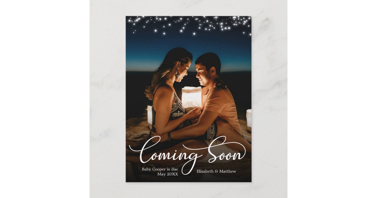 Coming Soon Photo Pregnancy Announcement Postcard | Zazzle