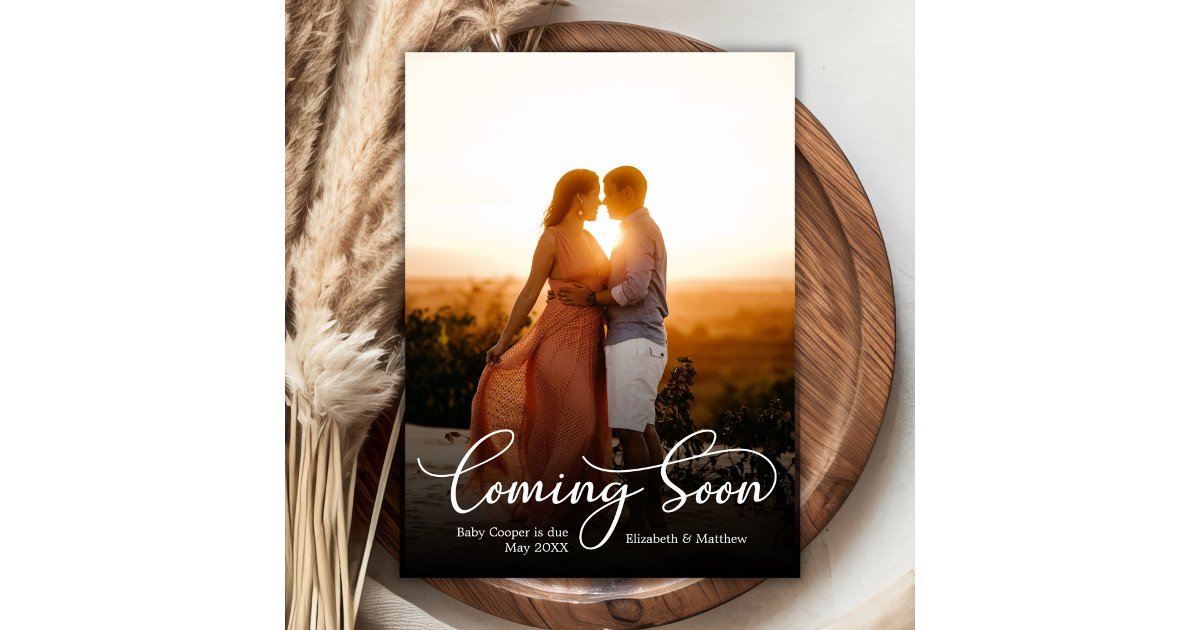 Coming Soon Photo Pregnancy Announcement Postcard | Zazzle