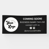 Coming Soon Social Media & Business Logo Minimal B Banner | Zazzle