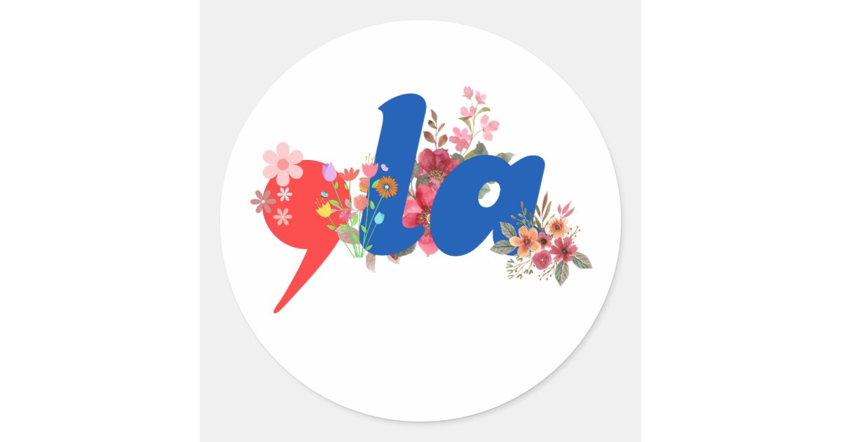 Comma la Flowers Classic Round Sticker | Zazzle