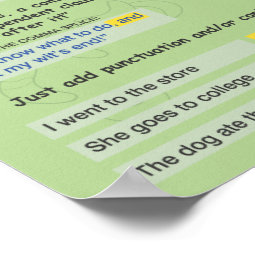 Comma Splices and Run-Ons Poster | Zazzle