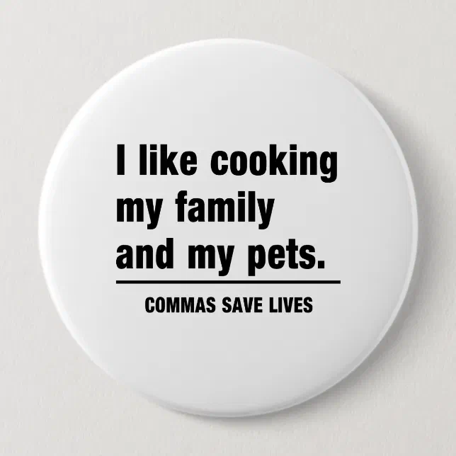 Commas Save Lives Button | Zazzle