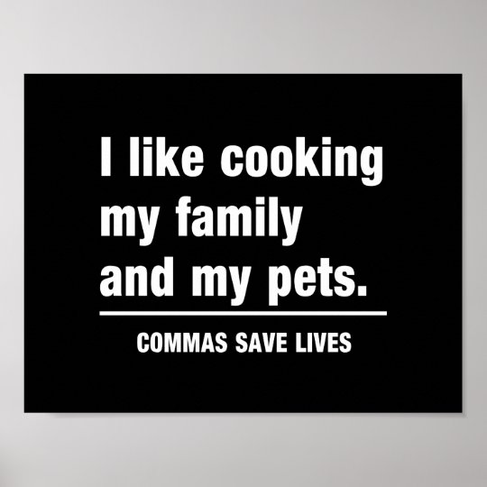 Commas Save Lives Poster | Zazzle.com