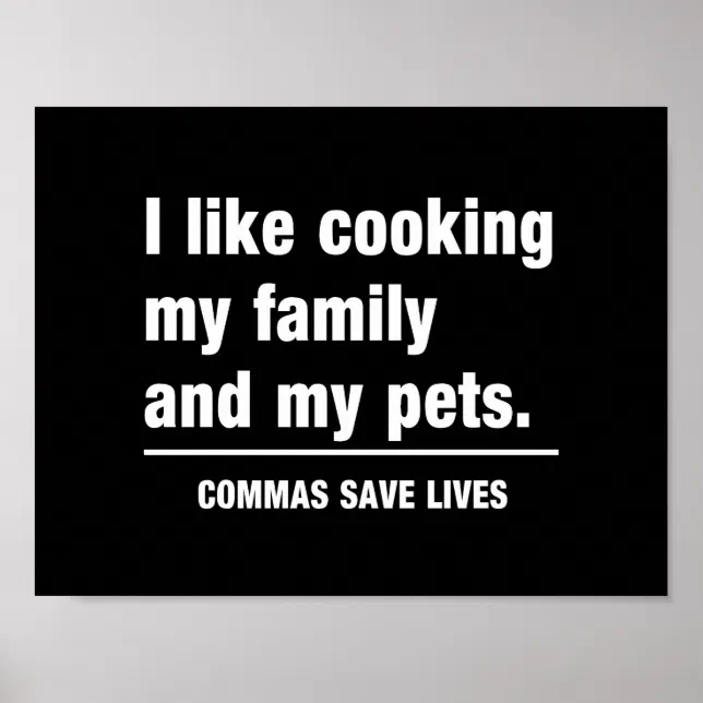 Commas Save Lives Poster | Zazzle
