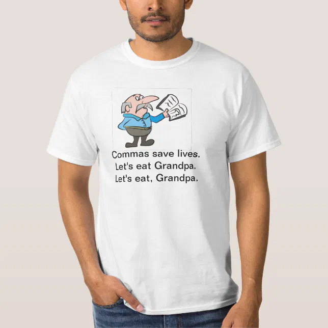 Commas save lives tee for men | Zazzle
