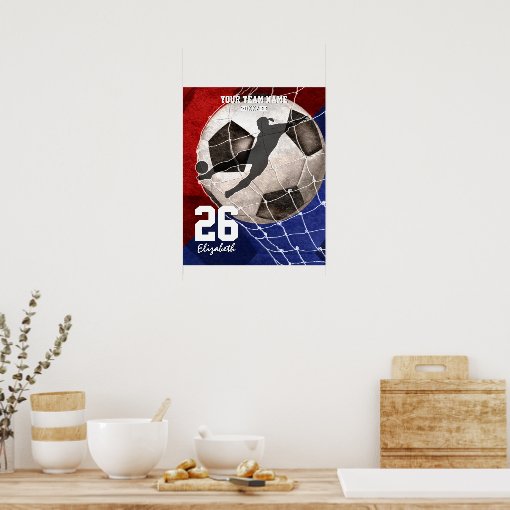 Commemorative girls' soccer team end of season poster | Zazzle