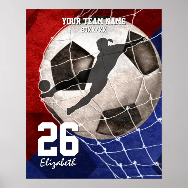 Commemorative girls' soccer team end of season poster | Zazzle