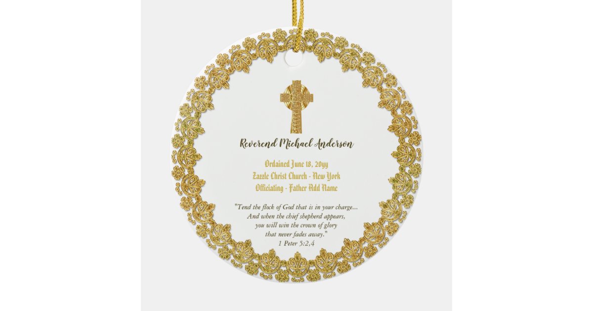 Commemorative ORDINATION gift Priest Pastor Deacon Ceramic Ornament ...