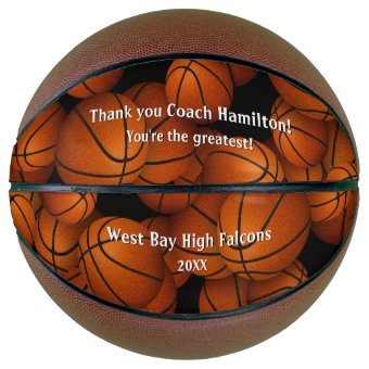 Commemorative team gift thank you coach basketball | Zazzle