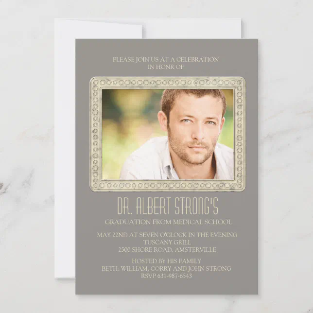 Commencement Circles Photo Graduation Invitation | Zazzle