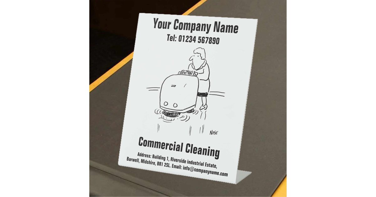 Commercial Cleaning Company Free-Standing Pedestal Sign | Zazzle