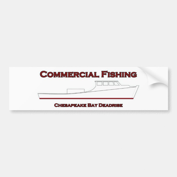 Commercial Fishing Chesapeake Bay Deadrise Boat Bumper Sticker | Zazzle