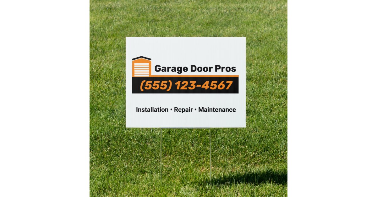 Commercial Garage Door Installer and Repair Sign | Zazzle