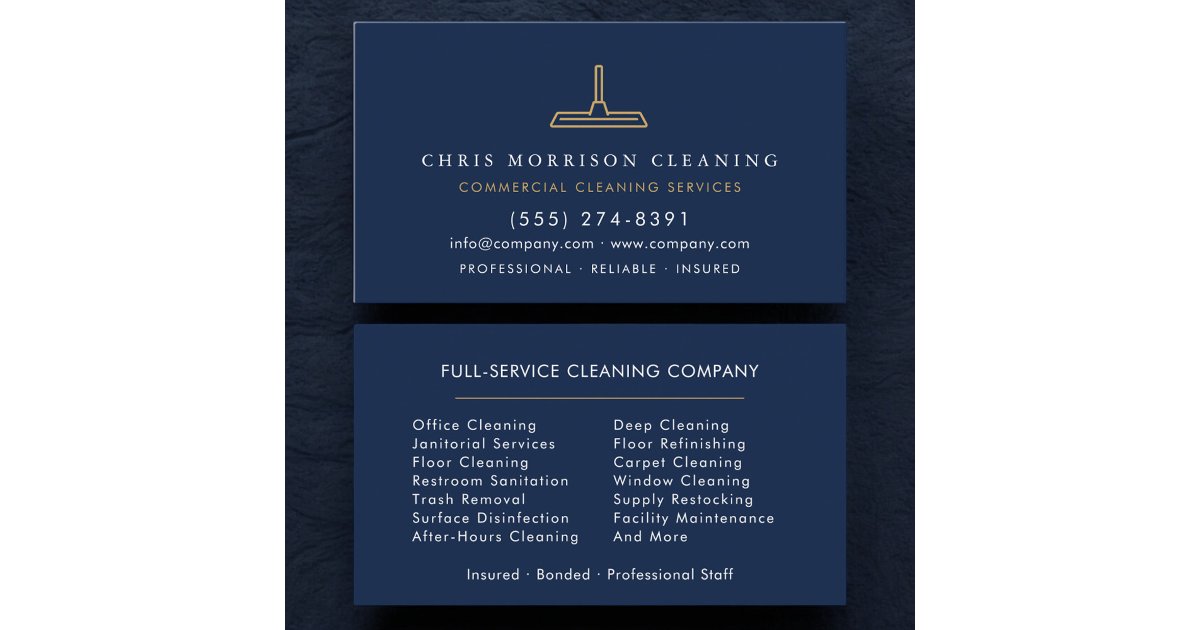 Commercial Janitorial Cleaning Business Card | Zazzle
