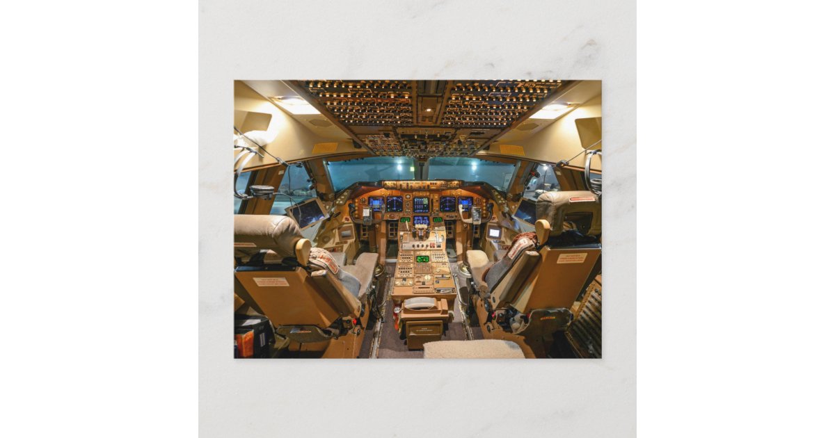 Commercial Jet Cockpit Postcard | Zazzle