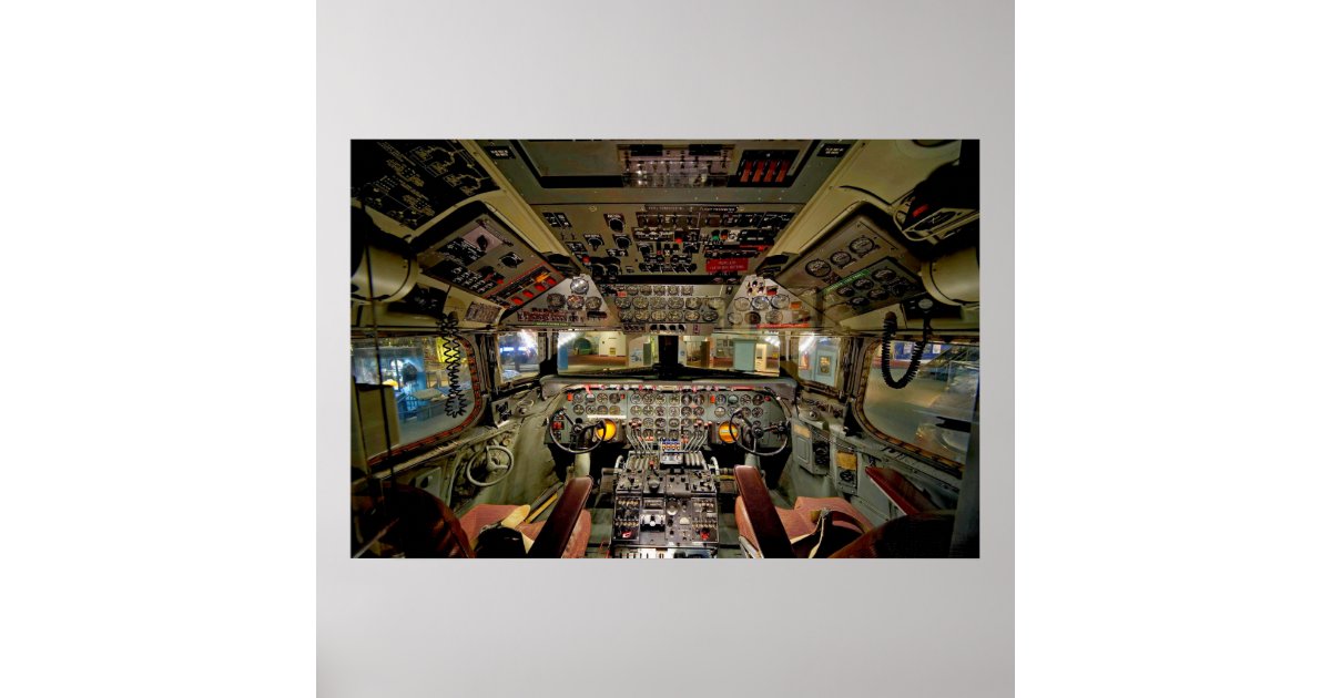 Commercial Jet Cockpit Poster | Zazzle